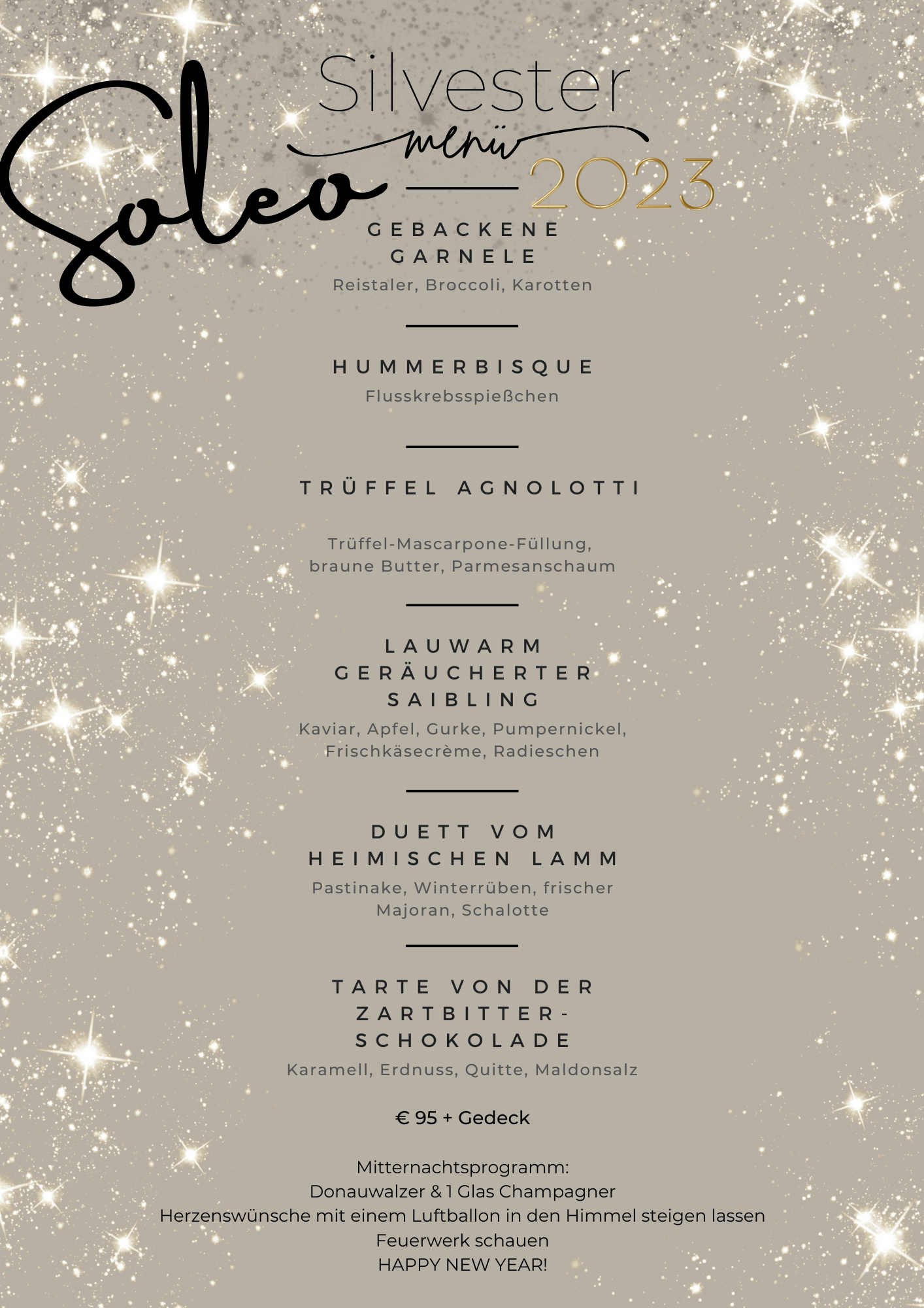 New Years Eve 2023 | Soleo Hotel und Restaurant